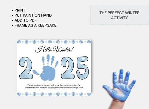2025 Winter Handprint Craft, Keepsake Activity by Aprilmakesprintable