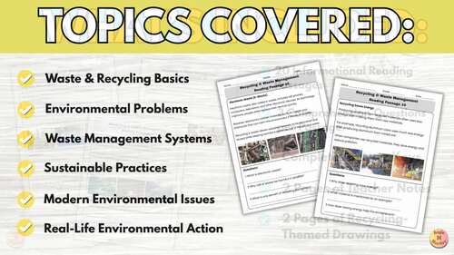 Recycling Reading Passages Reduce Reuse Recycle Science Worksheets 3rd ...
