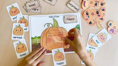 Pumpkin Emotions Activity Behavior Chart for Kids Halloween Activities Fall