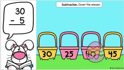 EASTER Theme 1st SUBTRACTION - Distance Learning Google Slides Digital +PPT