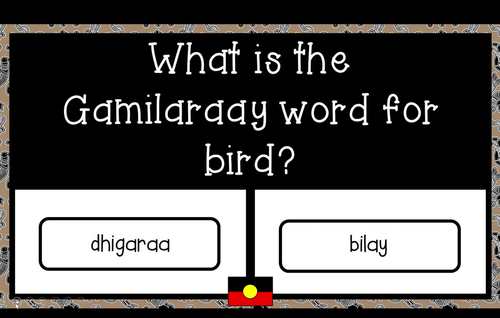 Aboriginal Language - Gamilaraay Animals Interactive PowerPoint (Editable)