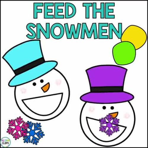 Feed the Snowman Winter Fine Motor Clipart by Aloha Clips | TPT