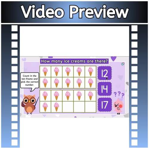 Count in Ten Frame and Pick the Correct Number (Numbers 11 to 20) Digital