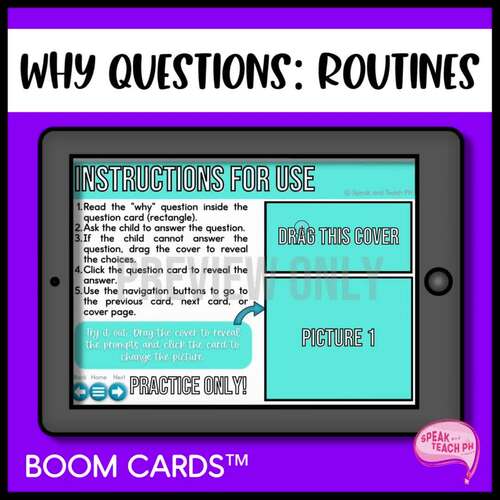 Why Questions Routines No Prep Speech Therapy Boom Cards™ by Speak and ...