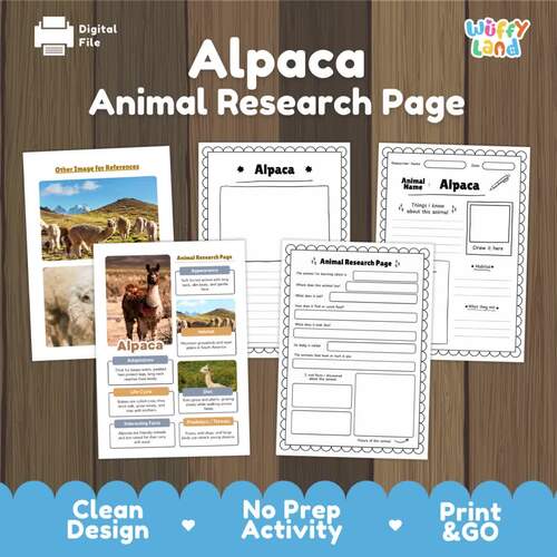 Alpaca Research Project | Mammal Science Activity | South America ...