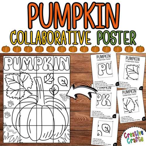 Pumpkin Collaborative Coloring Pages Autumn Art Craft Activity for ...