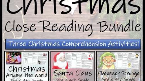 A Christmas Close Reading Comprehension Bundle | 3rd Grade & 4th Grade