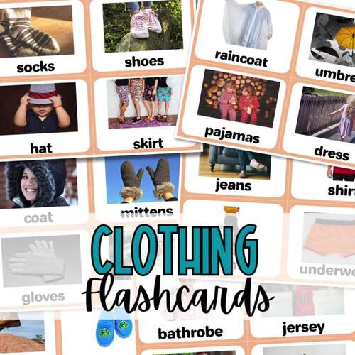 Clothing Vocabulary Flashcards with Real Pictures for ESL Newcomers or ...