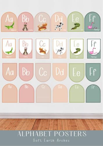 Alphabet Poster Soft Earth Arch by Teaching Primary With Bec | TPT