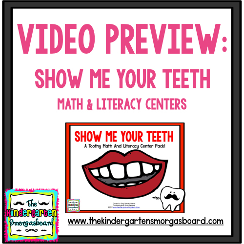 Video Preview: Show Me Your Teeth! Math & Literacy Centers | TpT