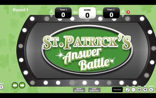 St. Patrick's Day Answer Battle - Family Trivia Powerpoint Game with ...