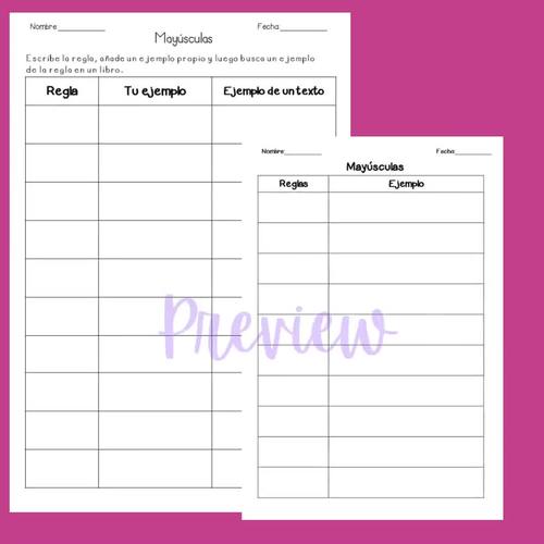 Mayúsculas- Organizadores gráficos by Bilingual Teaching Made Easy