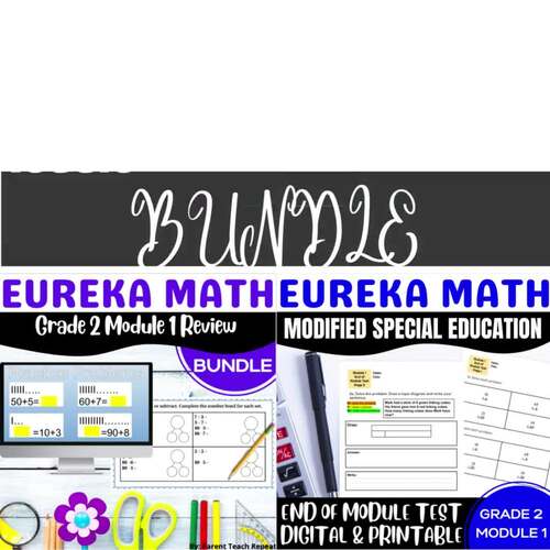 Special Ed EngageNY {Eureka} Math Gr 2 Module 1 Review & Modified Tests ...
