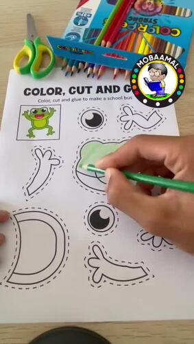 Frog Craft : Cut and Glue Worksheet | Cutting Practice | Scissor Skills ...