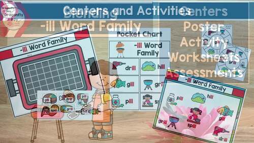 ill Short I Word Family Phonics Blending and Spelling Printable Resources