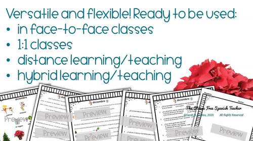 December Themed CI Comprehensible Input Reading Comprehension and Activity