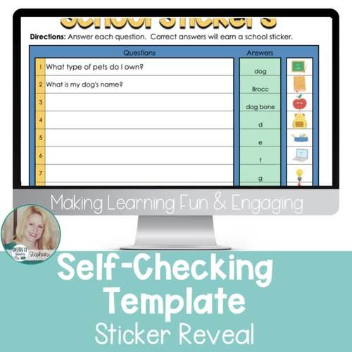 Editable Self-Checking Sticker Reveal Template - Digital Resource Vol.1 ...