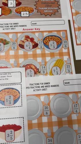 Fall-FRACTIONS Activity-Before-After Thanksgiving Break Activity-Math ...