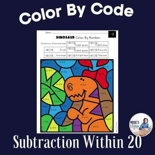 Color By Number Subtraction Within 20 Worksheets To Build Math Fact Fluency