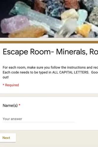 Minerals Escape Room Rock Cycle Digital Escape Room Earth Science Activity