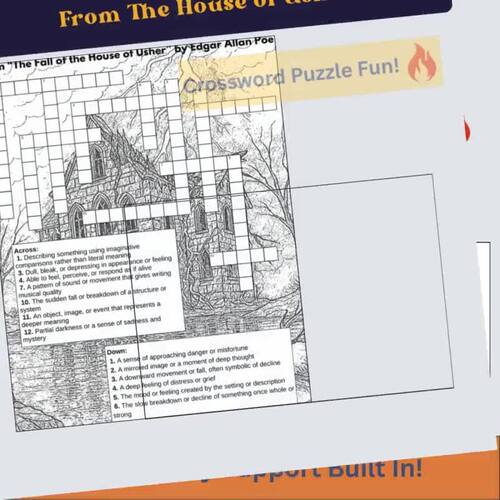 From “The House of Usher” by Edgar Allan Poe Puzzle Pack Grades 6–8