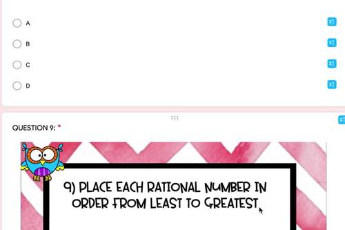 Ordering Rational Numbers Task Cards & Self Checking Digital Form