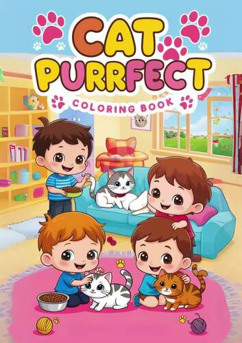 Cat Purrfect-Care Coloring Book – 25 Adorable Pages! by Kids Mania