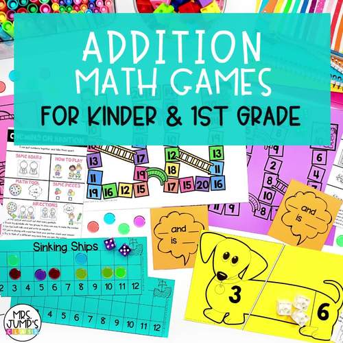 Addition Math Games - Kindergarten, First Grade Math Games or Centers