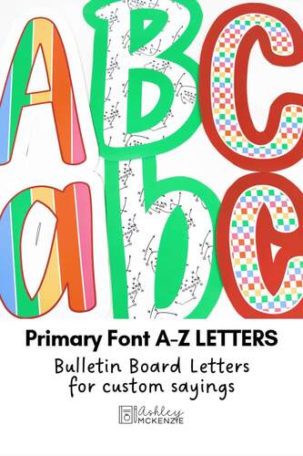 Primary Font Bulletin Board Letters and Numbers | Sports Theme ...