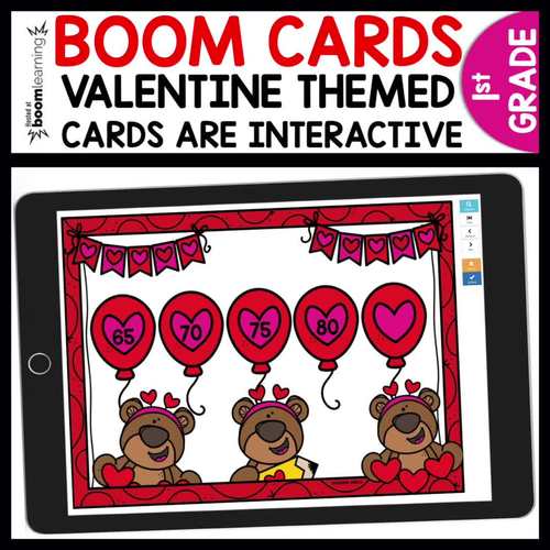 Skip Counting Valentine Themed Boom Cards Digital Task Cards | TPT