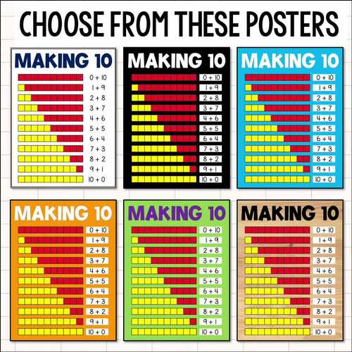Math Fact Number Bonds to 10 Poster & Worksheets, Addition Friends of ...