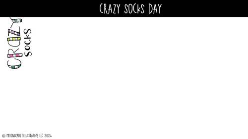 Crazy socks Day clip art, School Spirit, celebration COLORED Version