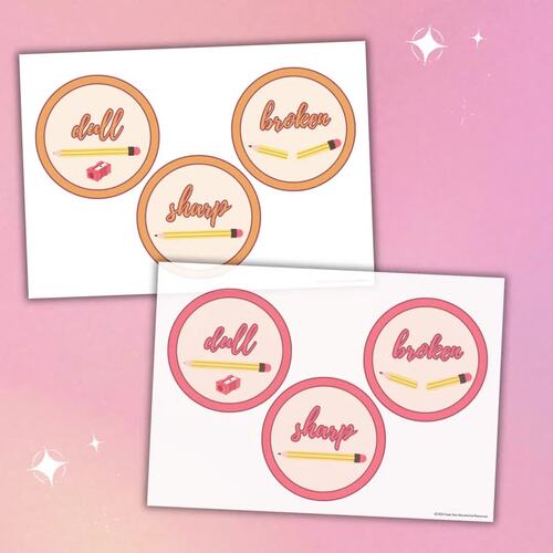 Sharp and Dull Pencil Labels | Sharp Dull Pencil Sign | Eraser Labels ...