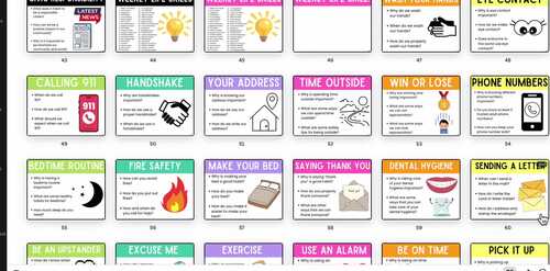 40 Weekly Upper Elementary Life Skill Posters | Bright Rainbow or Black ...