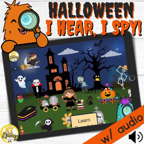 Halloween I hear I spy Making Inferences Boom Cards by Teacher Kimmy