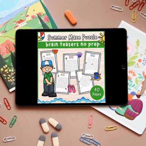 Summer Maze Puzzle Fun Activity | End of the Year Maze Brain Teasers NO ...