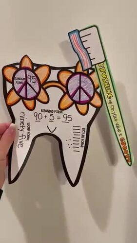 Groovy Dental Health Math Place Value Craft by The Teaching Diva Corner