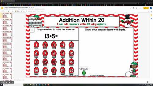 Addition Within 20 Digital Christmas Math Games Google Slides Seesaw ...