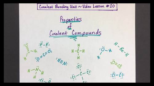 Properties of Covalent Compounds by Chemistry with Confidence | TPT