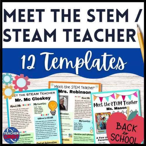 Meet the STEM STEAM Teacher Templates Back School Newsletter Parents Staff