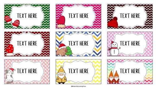 Editable Christmas Name Tags & Classroom Labels - Zig Zag Theme Template