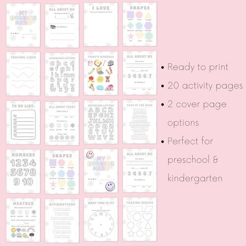 Daisy Pastel Morning Menu | Preschool & Kindergarten Workbook | TPT