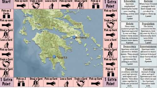 Ancient Greece Board Games #3 - Sparta (social studies, history, printable)