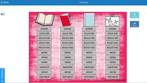 Back To School Language Interactive Activity- BOOM CARDS | Speech Therapy