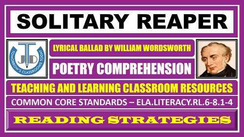 SOLITARY REAPER BY WILLIAM WORDSWORTH - BUNDLE by JOHN DSOUZA | TPT