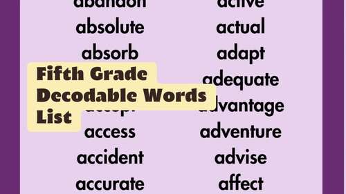 Special Ed | Level 5 Fifth Grade Decoding and Sight Words | Progress ...