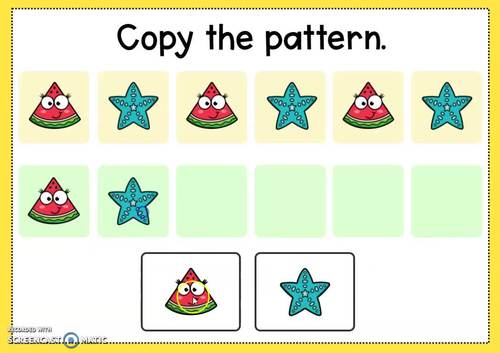 Sequencing Patterns Summer Boom Cards™ Distance Learning by Creating 4 ESL
