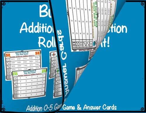 Bugs Addition & Subtraction Facts 0-10 Roll It! Read It! Game Cards