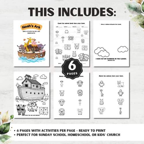 Noah’s Ark Sunday School Lessons Printable Kit, Bible Study, Crafts ...