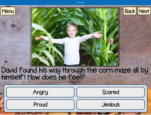 Fall Feelings Boom Cards Emotions Social Problem Solving Speech Therapy ...